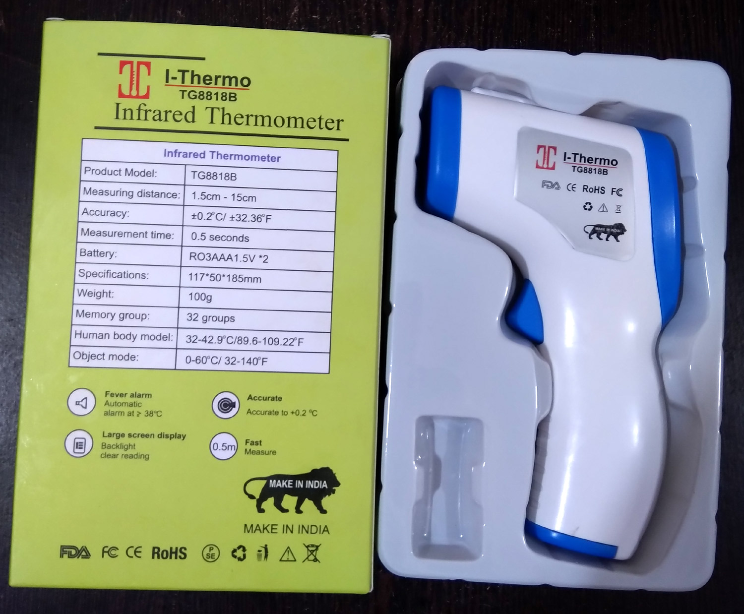 Medical Infrared Thermometer measure body temperature, with fever alarm ...