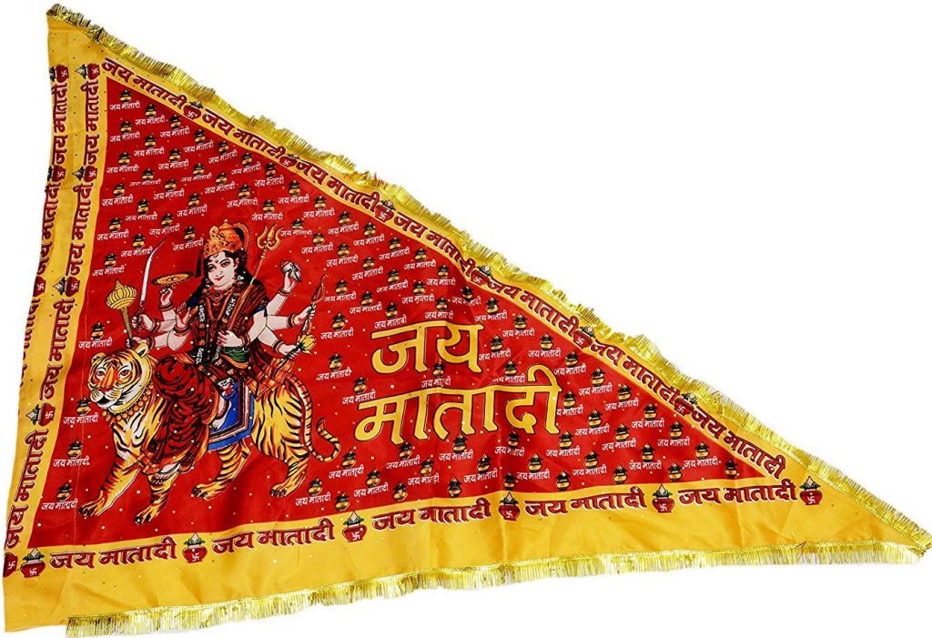 Jay mata di printed dhwaj-flag-jhanda as per picture, triangular, size ...